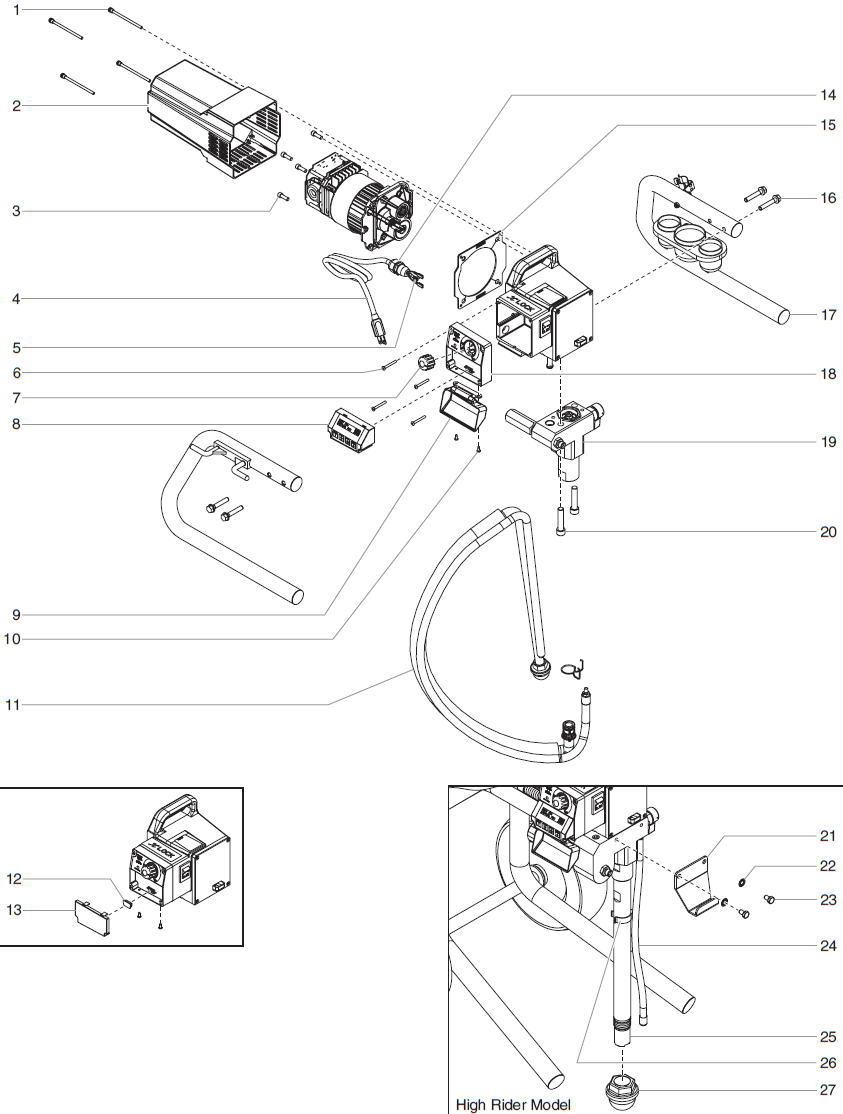 Titan 440IX Airless Sprayer Main Assembly Parts